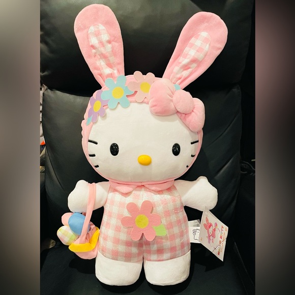 Sanrio | Toys | Sanrio Hello Kitty Pink Easter Bunny Greeter Plush ...